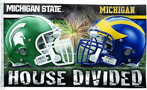 Amazon.com : NCAA Michigan vs. Michigan State 3/5-Foot Flag, House ...