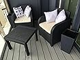 Allibert by Keter Atlanta 2 Seater Rattan Balcony Bistro Set Outdoor ...