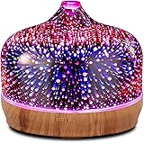 Amazon.com : 280ml Rose Gold Essential Oil Diffuser 3D Glass ...