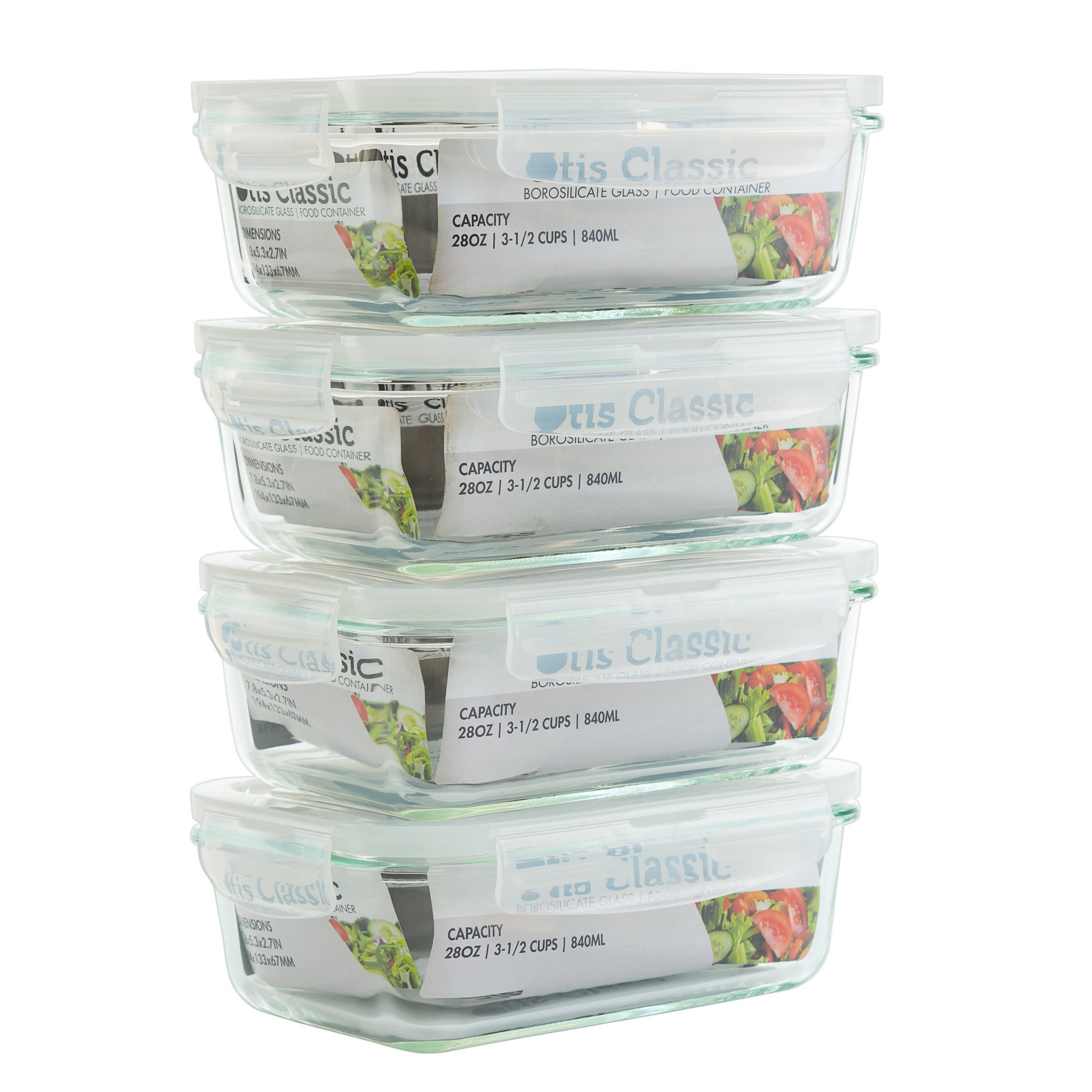 Mua [4-Pack 28oz] Glass Food Storage Containers with Locking Lids ...