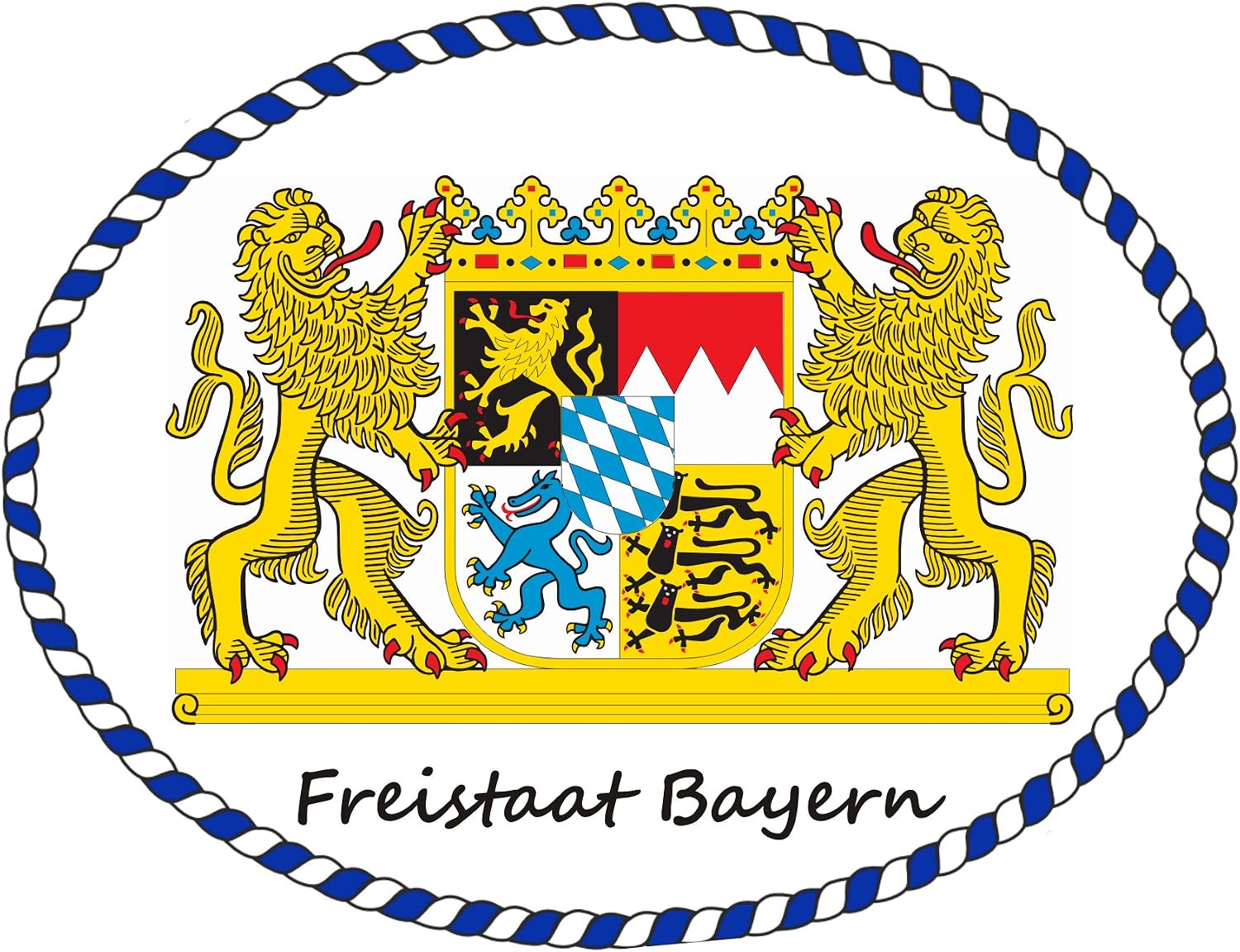 Etaia - Mini Premium Aufkleber - 5x6,5 cm - Freistaat Bayern Löwen ...