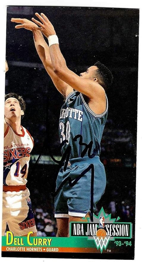 Dell Curry Signed 1993/94 Fleer NBA Jam Session Card #19 - Basketball ...