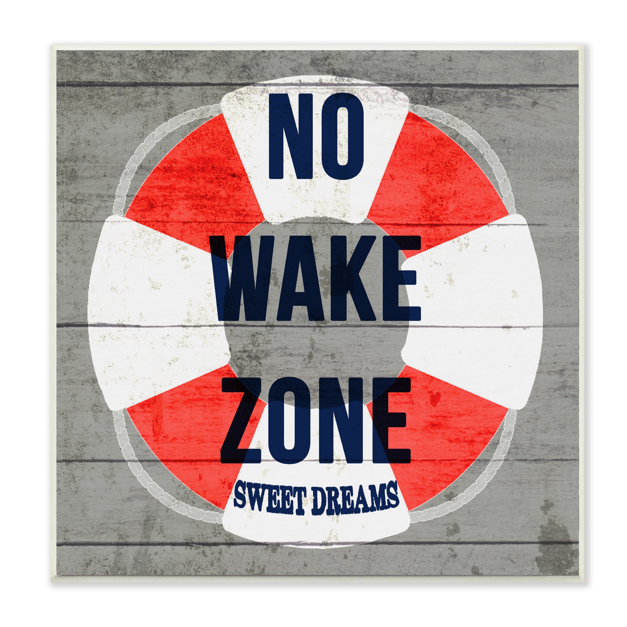 The Stupell Home Decor Collection No Wake Zone Life Raft Wall Plaque ...