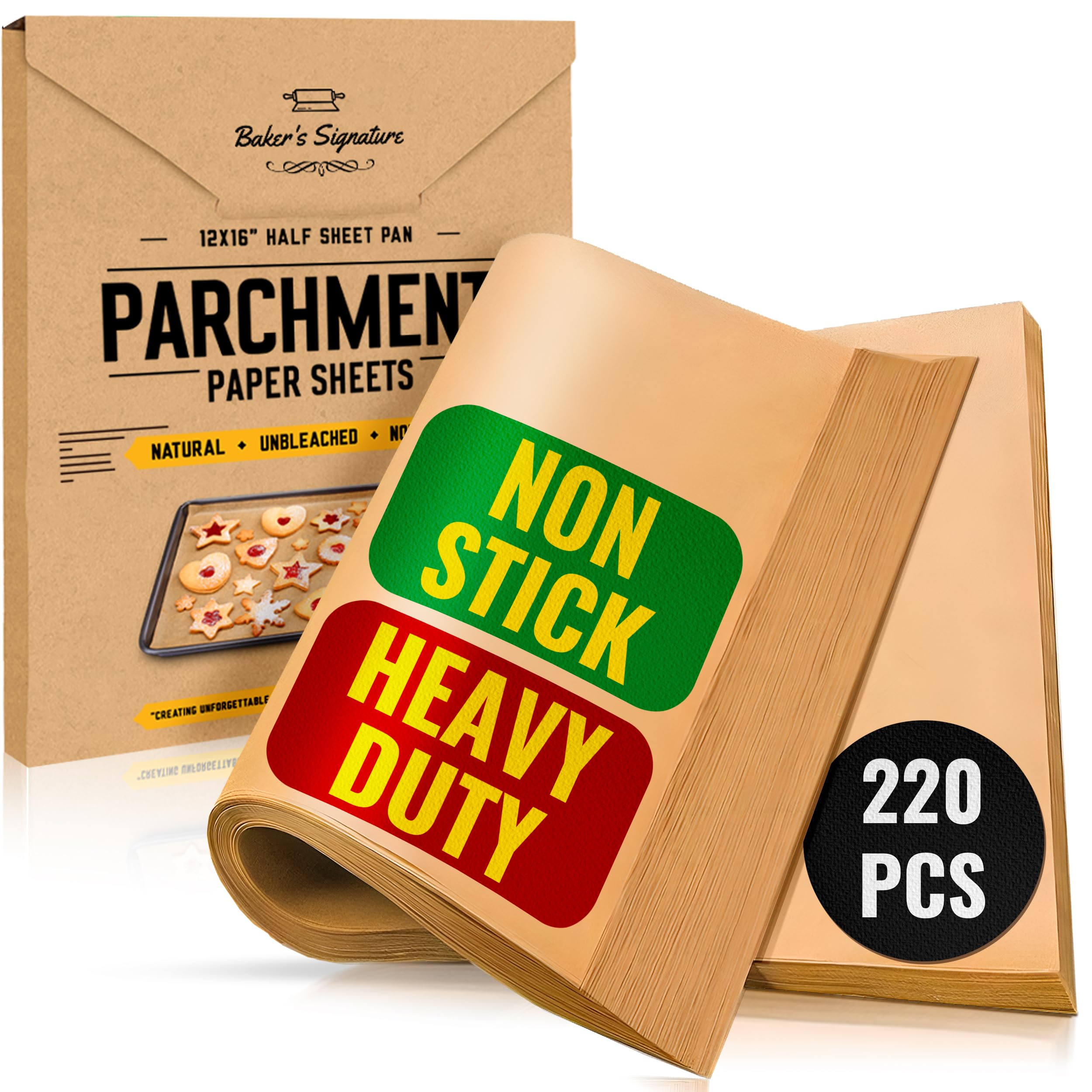 220 PCS Parchment Paper Baking Sheets, 12x16 Inches by Baker's ...