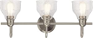 Kichler Avery 24" 3 Light Vanity Light with Clear Seeded Glass in ...