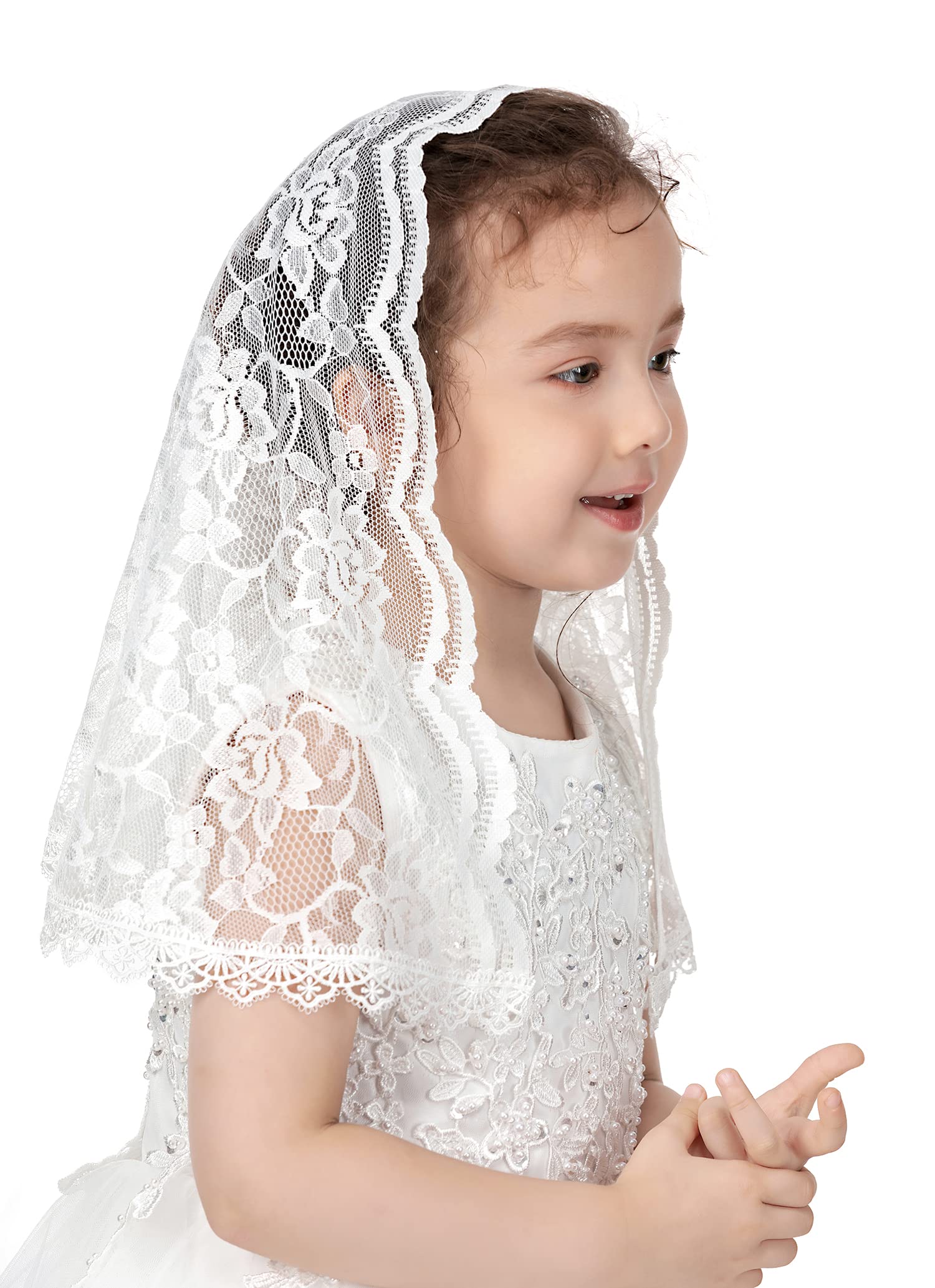 PAMOR First Communion Veils for Girls Lace Chapel Veil Mantilla Veils ...
