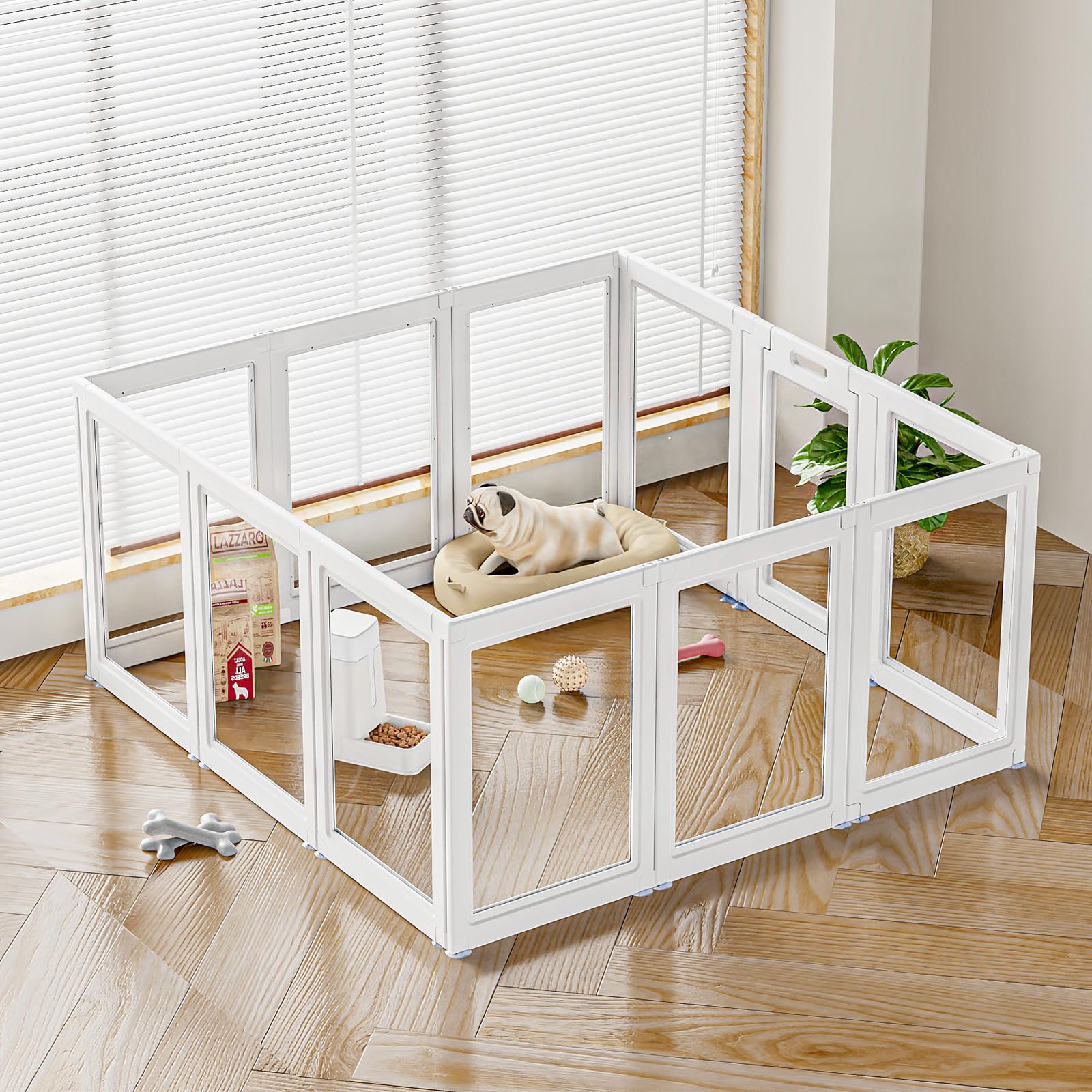 Clear Acrylic Dog Playpen Transparent Dog Playpen Indoor, Easy Assemble ...