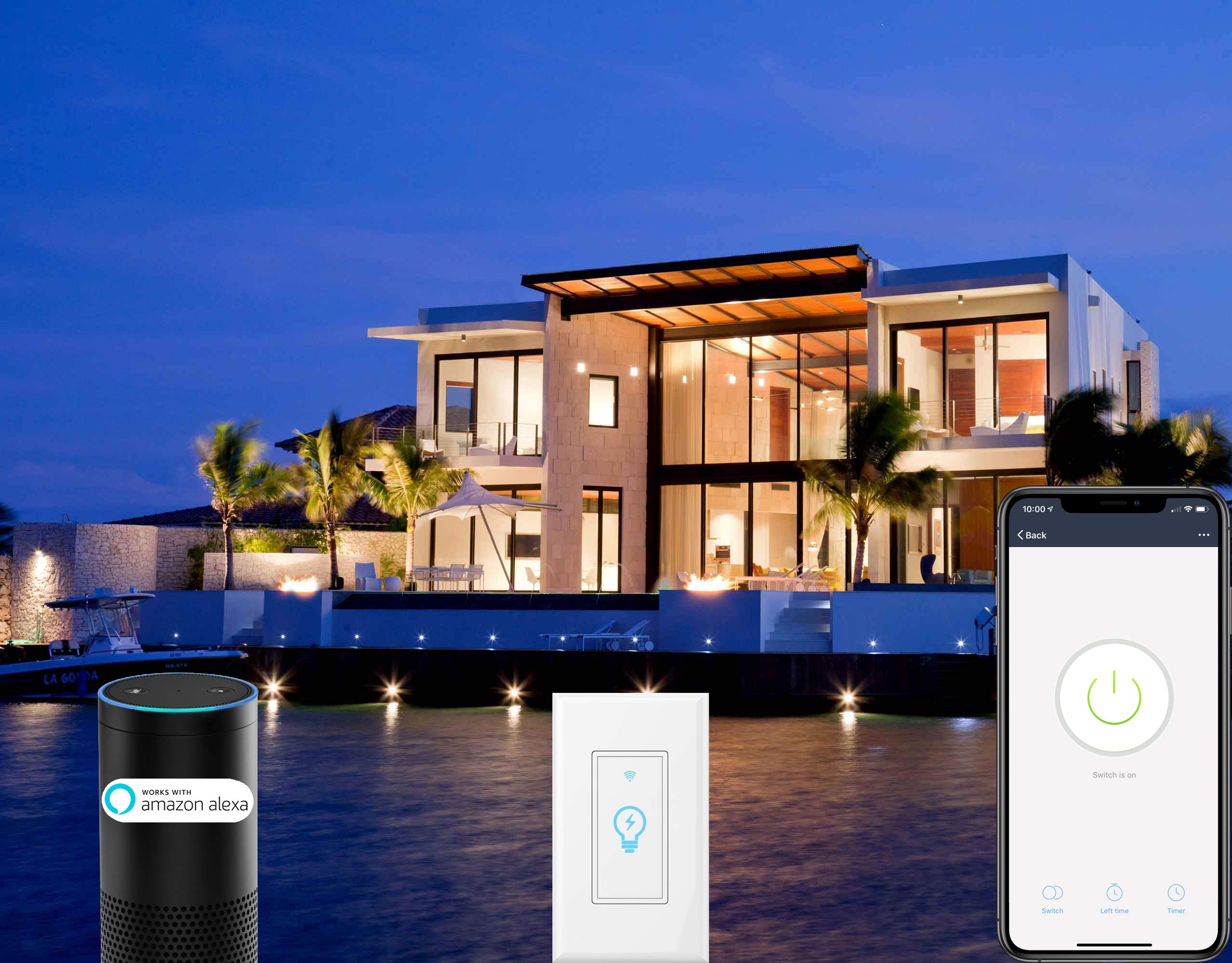 Smart Light Switch, Compatible with Alexa, Google Home IFTTT, App and ...