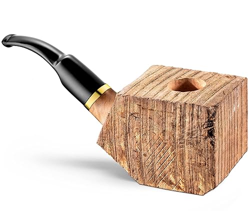 Mr Brog Briar Wood Block Pre Drilled Ready To Smoke Pipe - Carve Your Own Outer Shape Design For ...