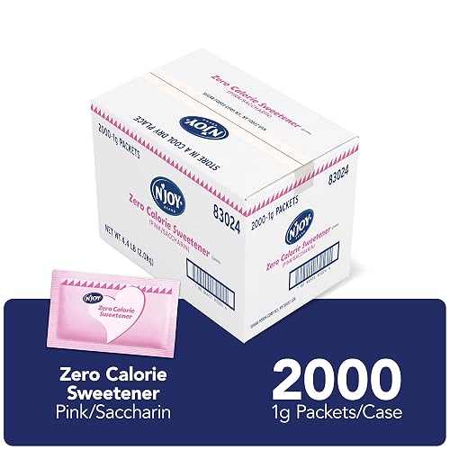 N'Joy Zero Calorie Sweetener | Pink Saccharin Packets | 2000 Count ...