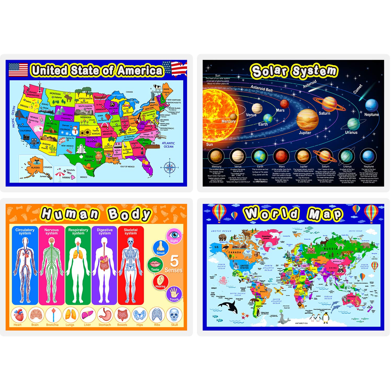 Fully Laminated Preschool Educational Posters for Kids and Toddlers ...