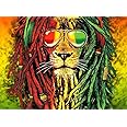 Amazon.com: Simsant Rasta Rastafarian Tapestry Lion Head Bob Tapestry ...