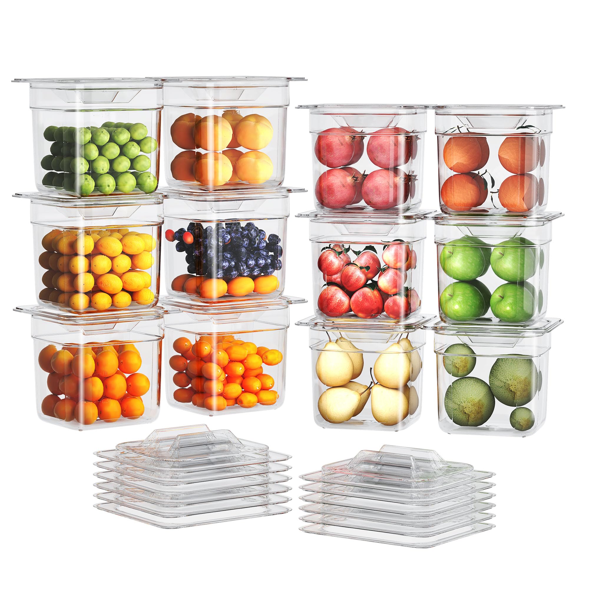 **NON-REFUNDABLE** (MISSING LIDS) HNEDSEN 12 Pack Plastic Food Pan with ...