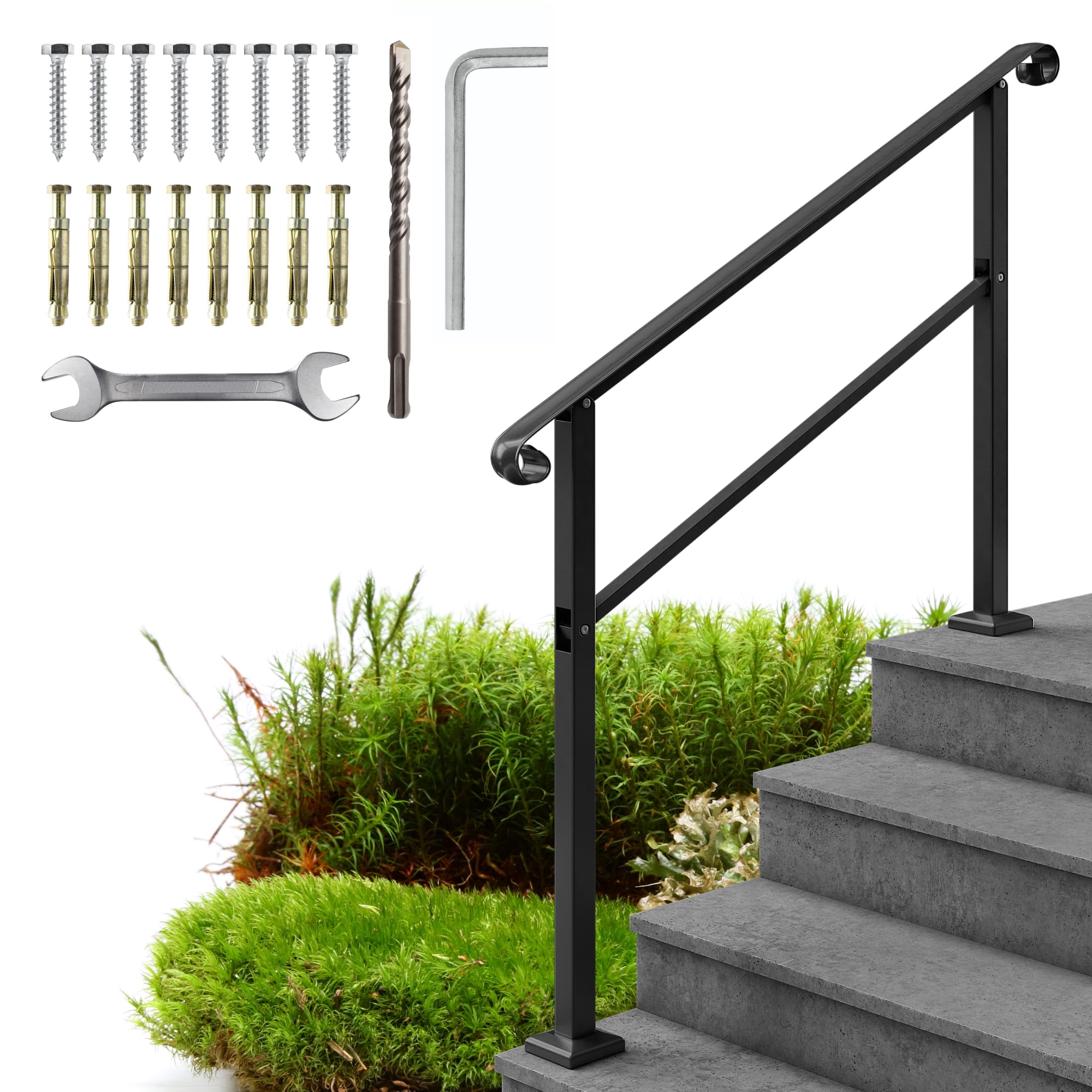 Mua Metty Metal Handrails for Outdoor Steps - 1 to 4 Step Rails ...