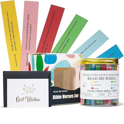 Bible Verses in a Jar(KJV)," Color Coded Bible Verses Jar（120pcs）,Bible ...