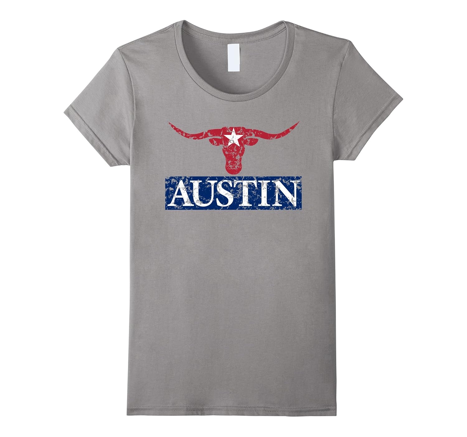 I Love Austin Texas Longhorn Faded Grunge T-Shirt-4LVS