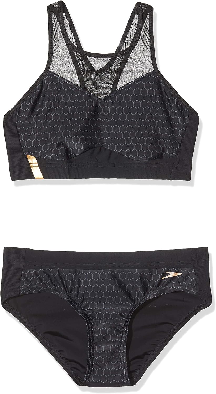 Speedo Women's Mesh Panel 2 Piece Swimsuit: Amazon.co.uk: Sports & Outdoors