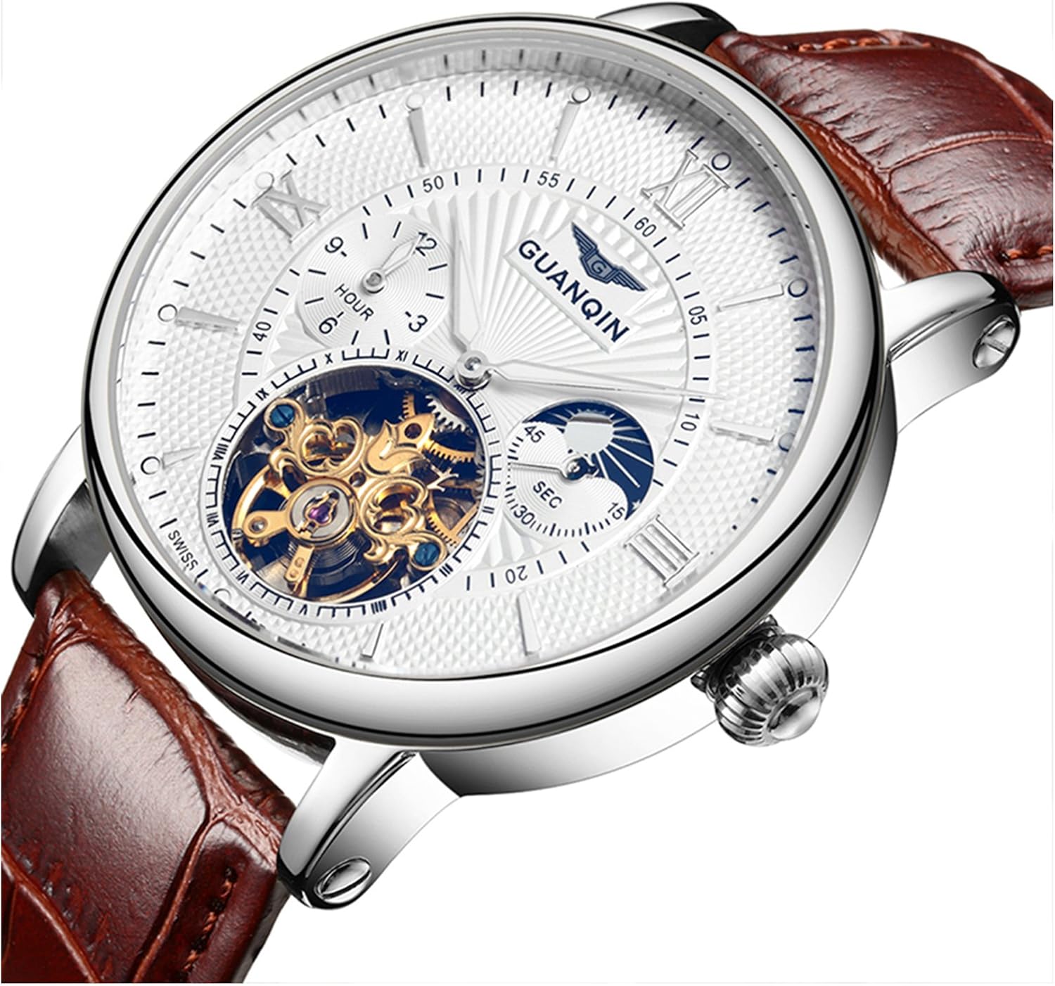 Luxus Luminous Herren Business Automatik Mechanische Uhr Skelett ...