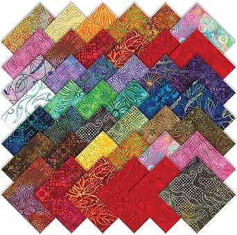 Amazon.com: Moda Breezy Batiks Charm Pack, Set of 42 5-inch (12.7cm ...