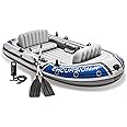 Intex Excursion 4, 4-Person Inflatable Boat Set with Aluminum Oars and ...