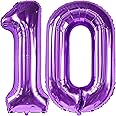 Amazon.com: KatchOn, Giant Purple 10 Balloon Number - 40 Inch | 10 Year ...