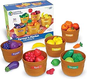 Learning Resources Farmer's Market Color Sorting Set, Homeschool, Play ...