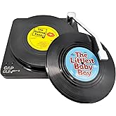 Amazon.com: Funny Retro Vinyl Record Coasters, Creative Drink Coasters ...