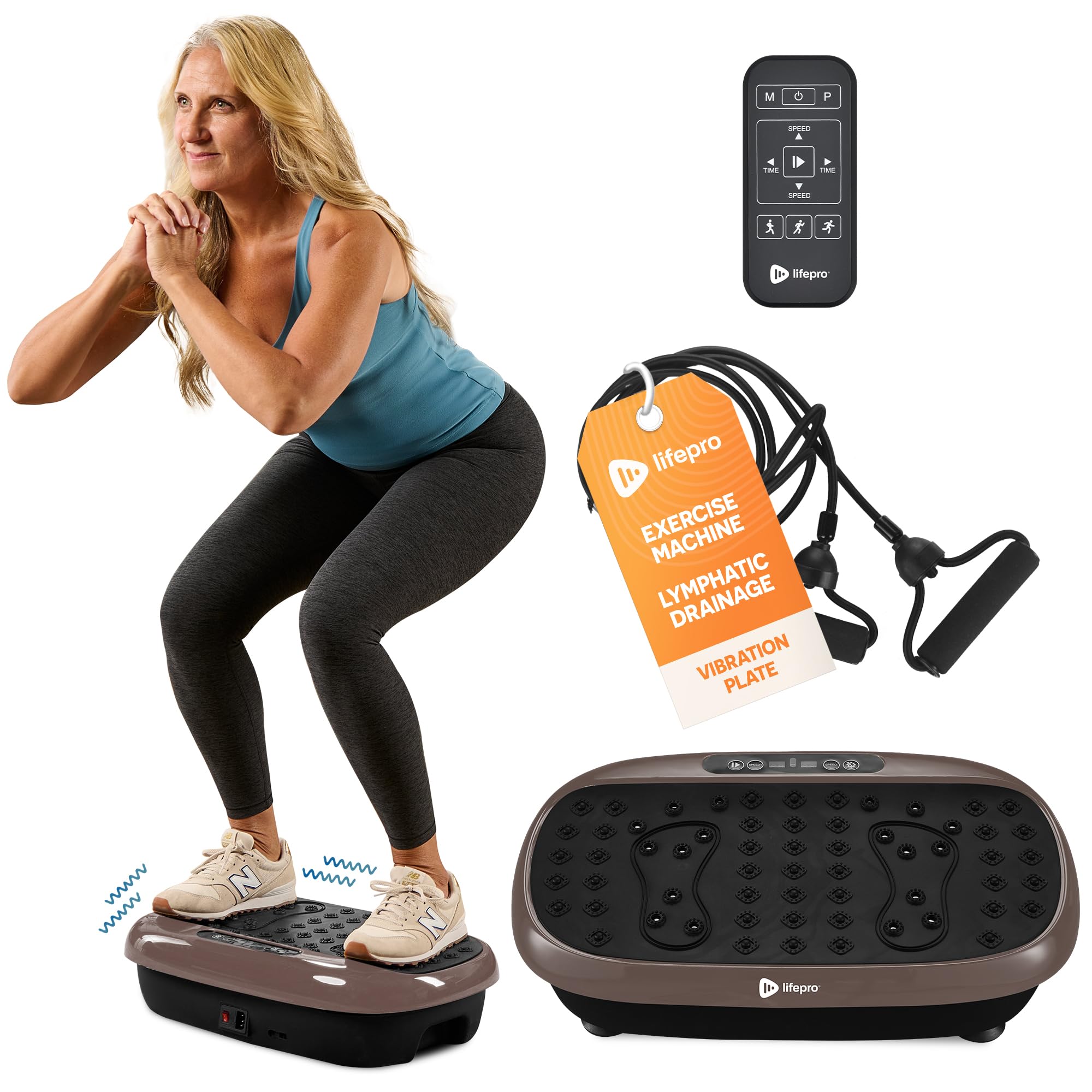 Lifepro Mini Compact Vibration Plate Exercise Machine, Whole Body Vibration Plate Platform ...