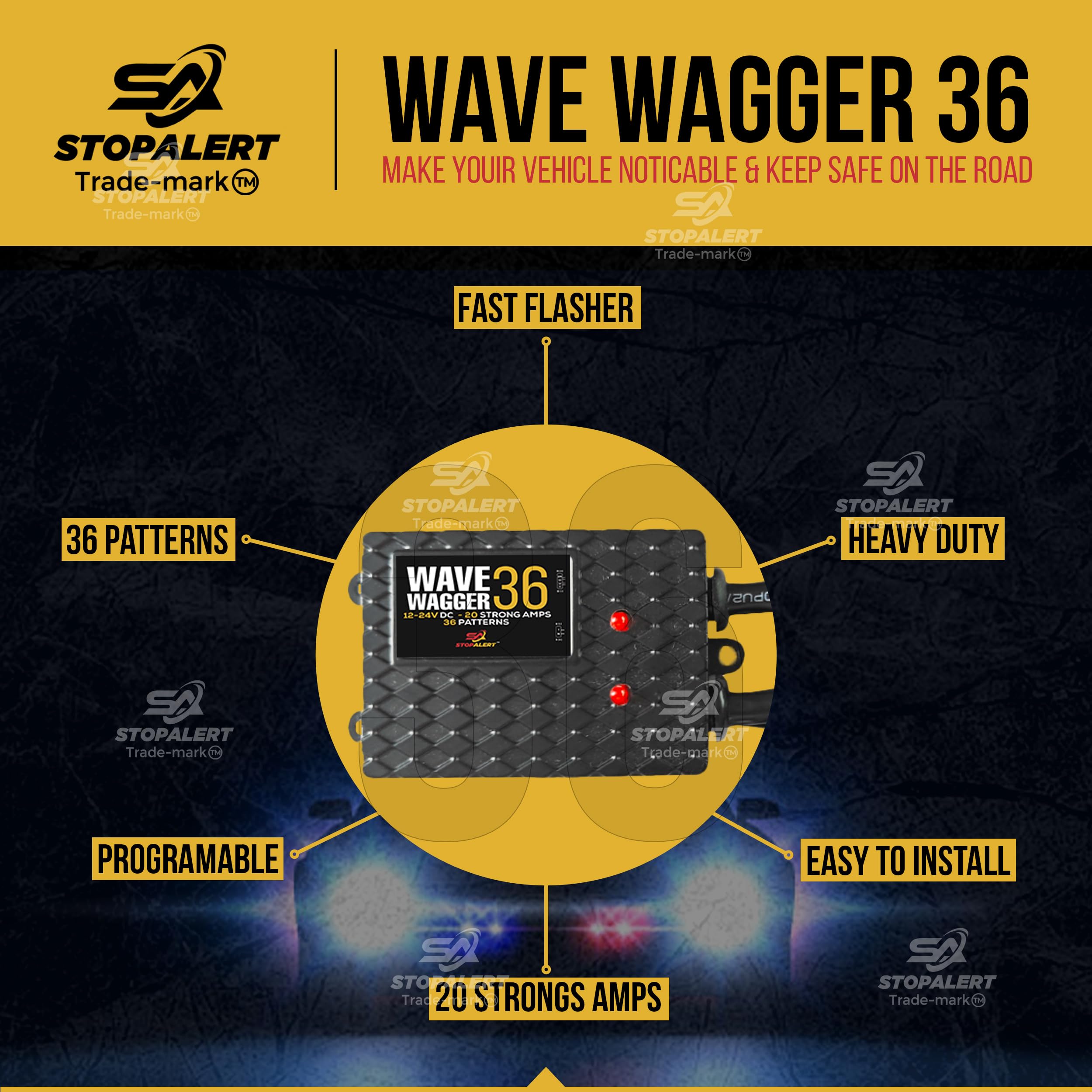 Mua New Wig Wag 36 Pattern Wave Wagger - Headlights Module 10 AMPS ...