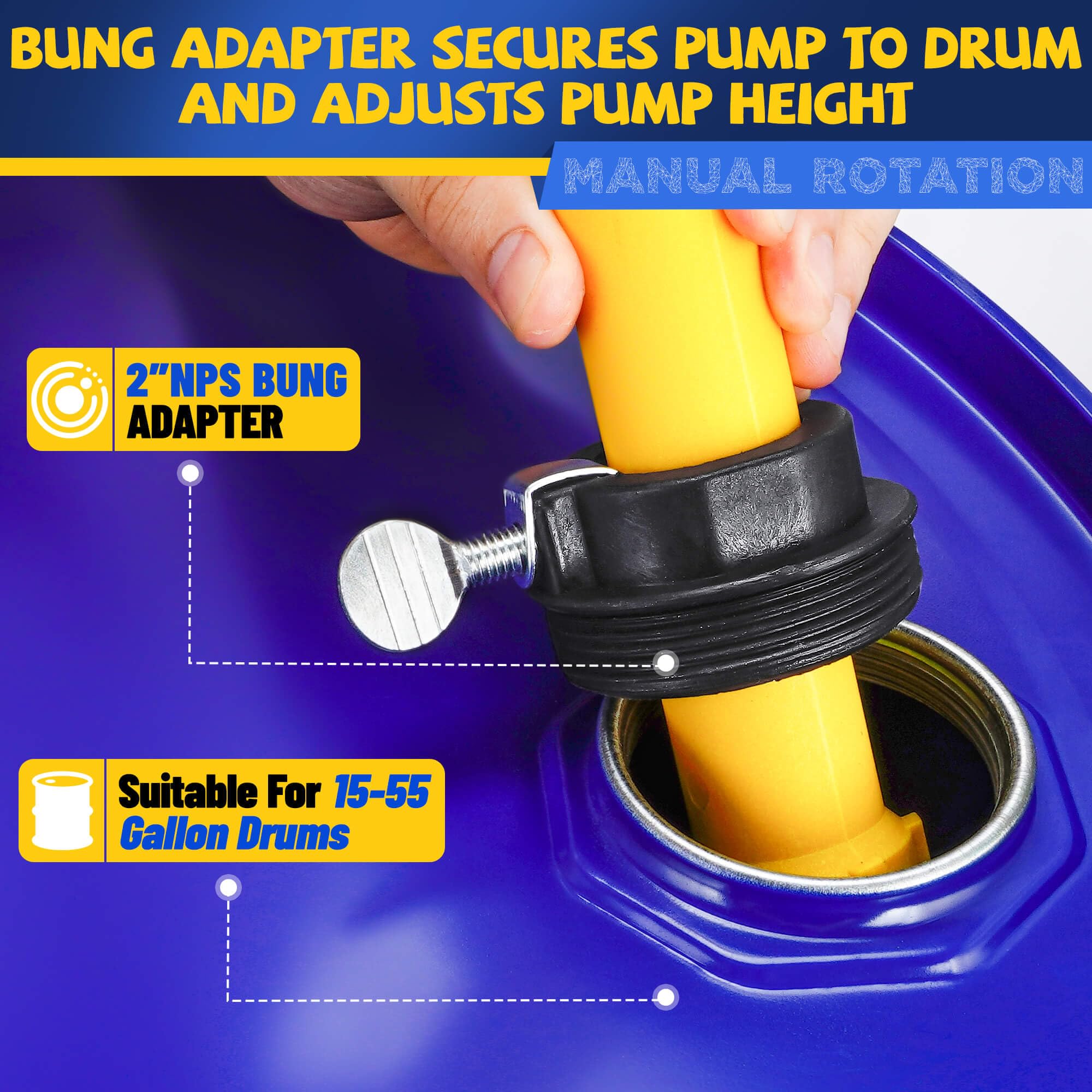 Mua 15-55 Gallon Drum Pump, 10 GPM Flow, Corrosion-resistant Chemical ...