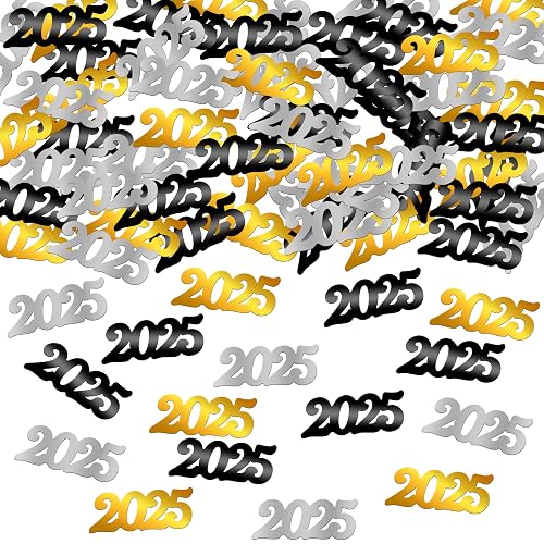 KatchOn, Shiny Black, Silver and Gold 2025 Confetti - Pack of 500 ...