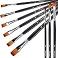Amazon.com: Amagic 9Pcs Angled Flat Tipped Art Paintbrush Set with ...