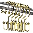 Amazon.com: Titanker Gold Shower Curtain Hooks Rings, Rust-Resistant ...
