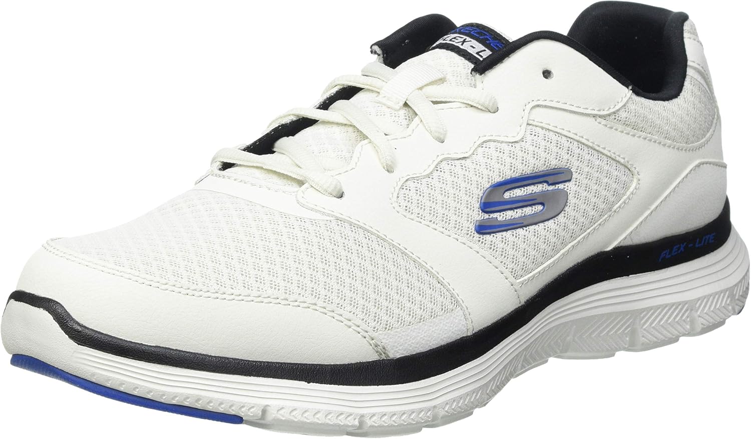 Skechers Men's Flex Advantage 4.0 Lace Up Sneaker White/Blk 12 Medium ...