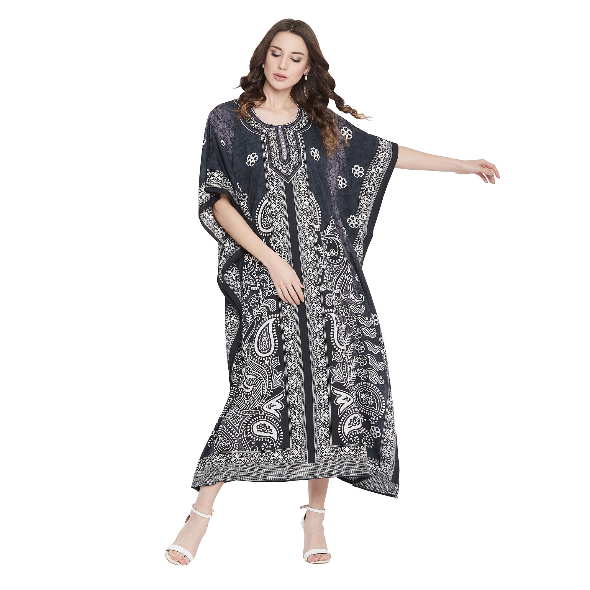 Oussum Women Long Maxi Plus Size Polyester Kaftan Caftan Gown Beach ...