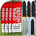 Amazon.com : Buryeah 4 Pack Open House Flags Signs for Real Estate ...