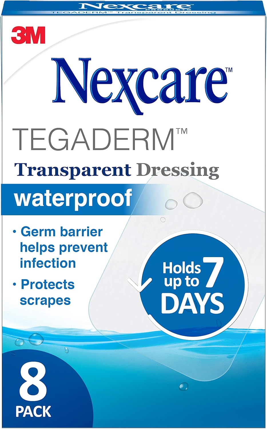 Nexcare Tegaderm Waterproof Transparent Dressing 60.3mm x 69.8mm (Pack ...