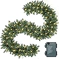 Amazon.com: ENVEN 9FT Prelit Christmas Garland Artificial PE Mixed Pine ...