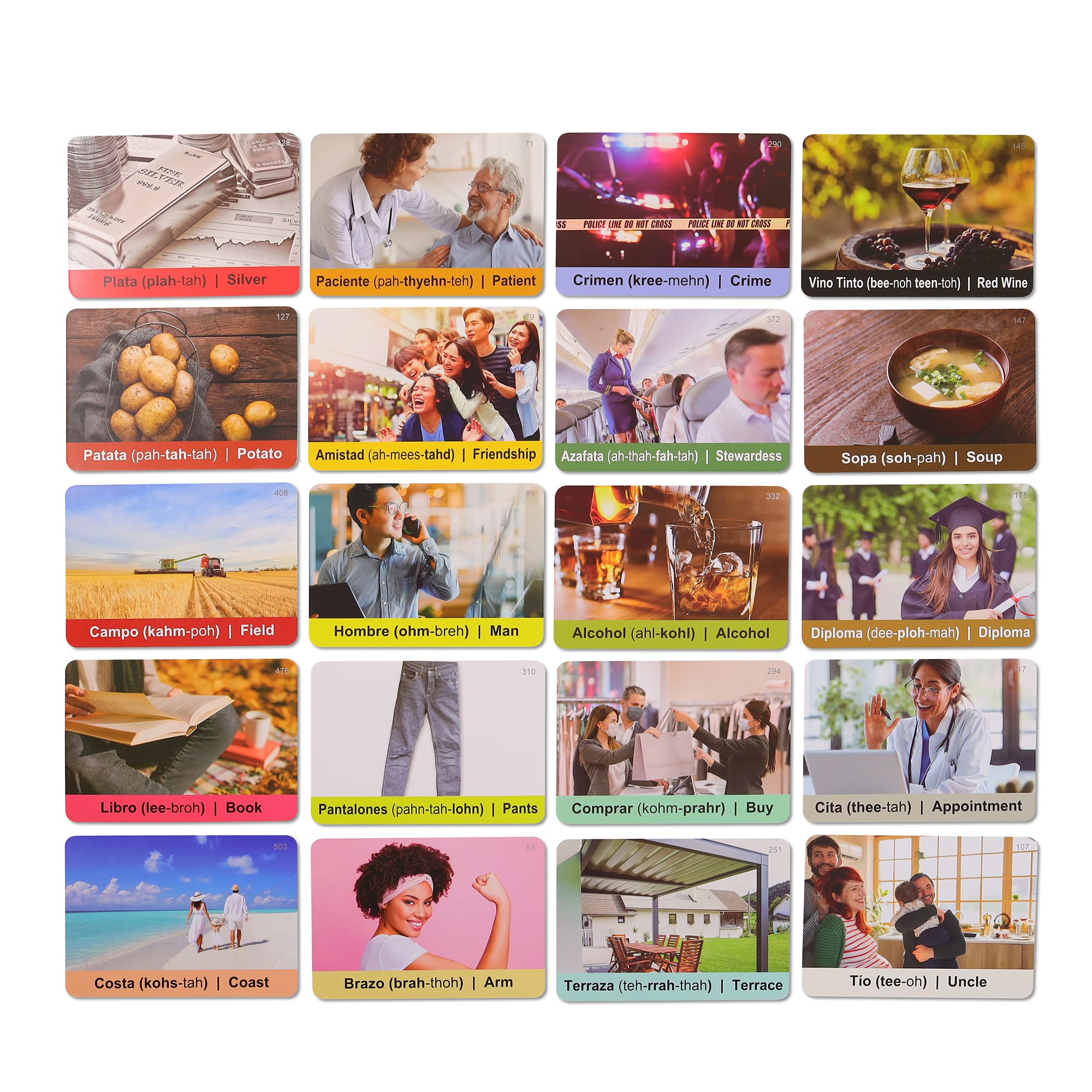 Mua Spanish Vocabulary Flash Cards for Adults Beginners – 276 Cards 720 ...