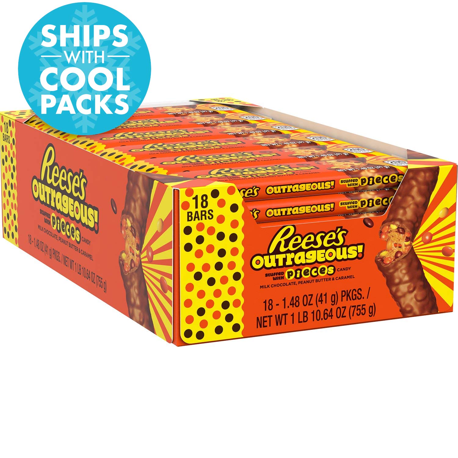 Amazon.com : REESE'S Fast Break Chocolate Candy Bar (Pack of 18 ...