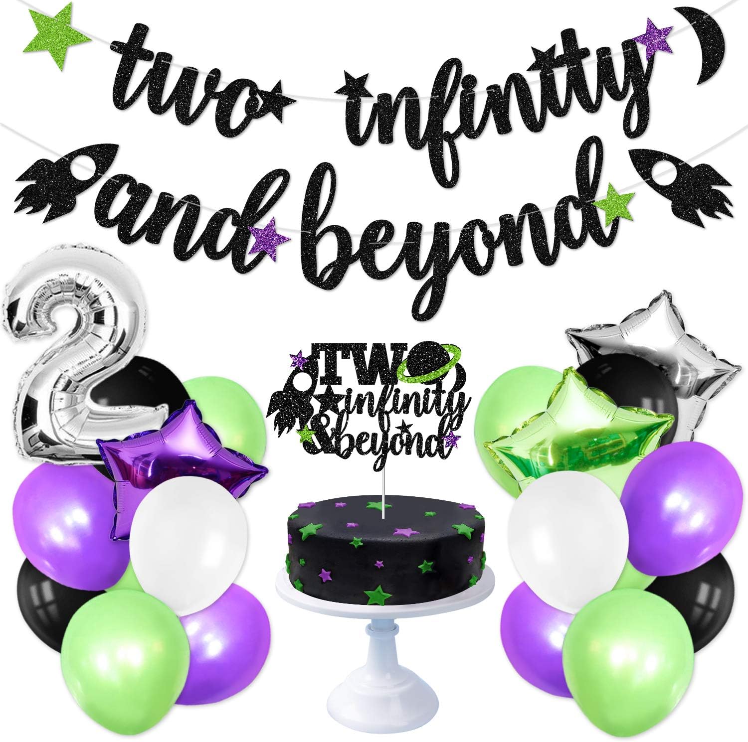 Amazon.com: Two Infinity And Beyond Party Decoration Baby Second ...