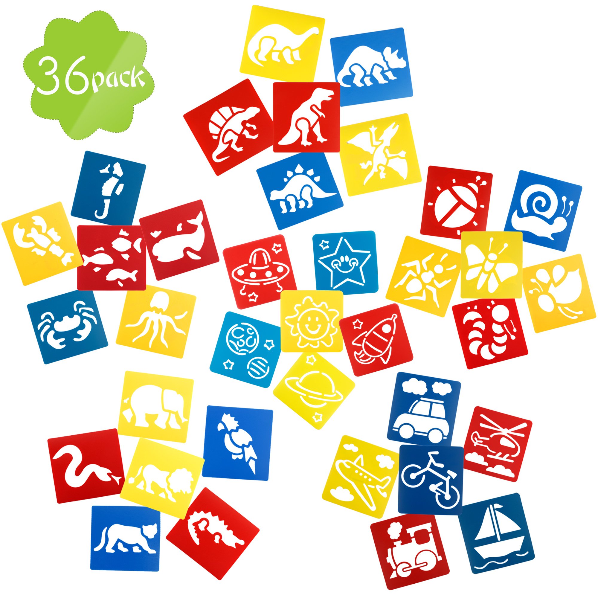 Buy AULE 36 Pcs Plastic Painting Drawing Stencil Templates For Kids 