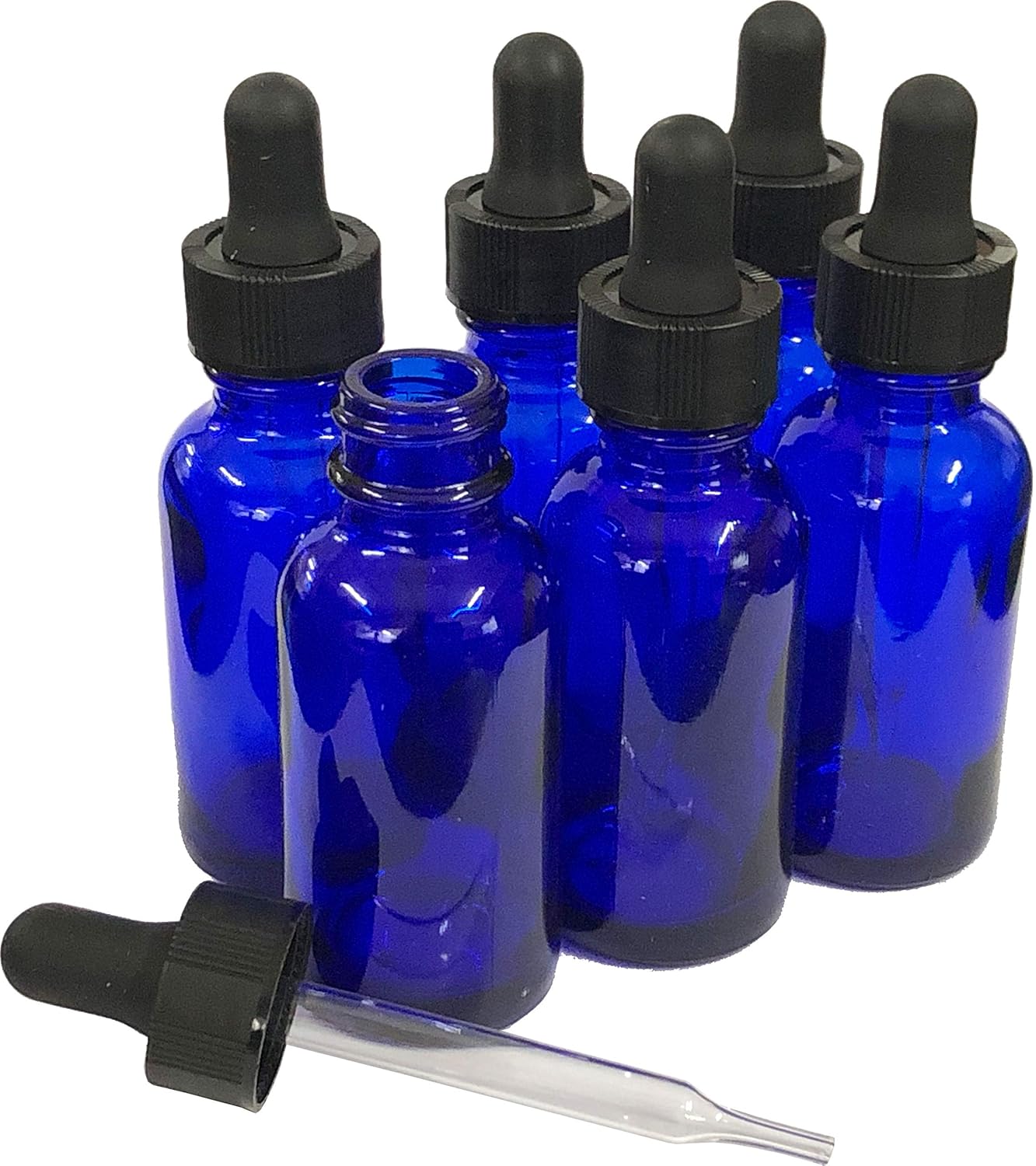 Amazon.com: 1oz Blue Glass Dropper Bottles (6 pack) (6 Pack, Blue): Beauty