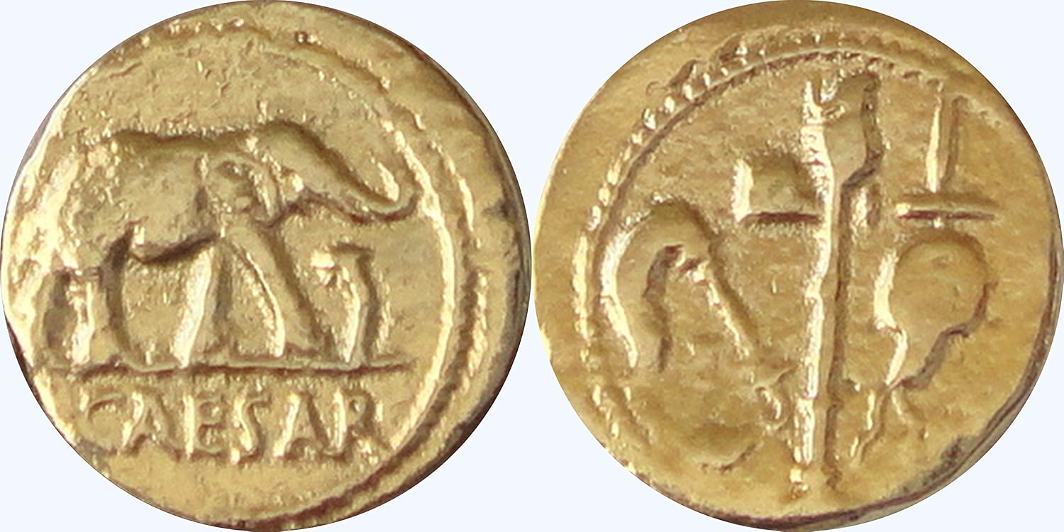 Julius Caesar Coin, Roman Empire, republic to empire, Denarius, (28-G ...