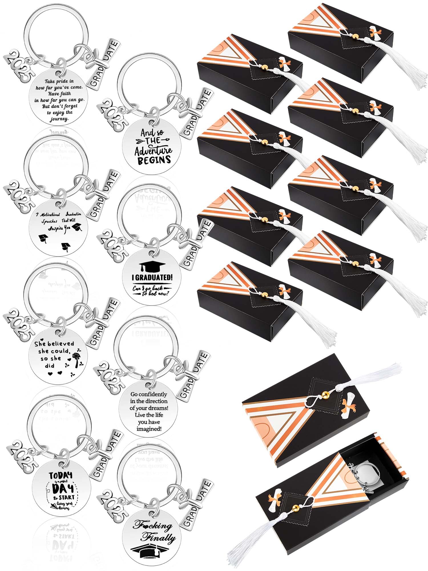 Taiyin 16 Pcs Class of 2025 Graduation Keychains Graduation Gifts ...