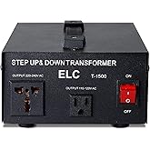 Amazon.com: ELC T Series 3000 Watt Voltage Converter Transformer - Step Up/Down - 110v to 220v ...