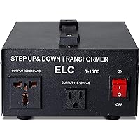Amazon.com: ELC T Series 1500 Watt Voltage Converter Transformer - Step Up/Down - 110v to 220v ...