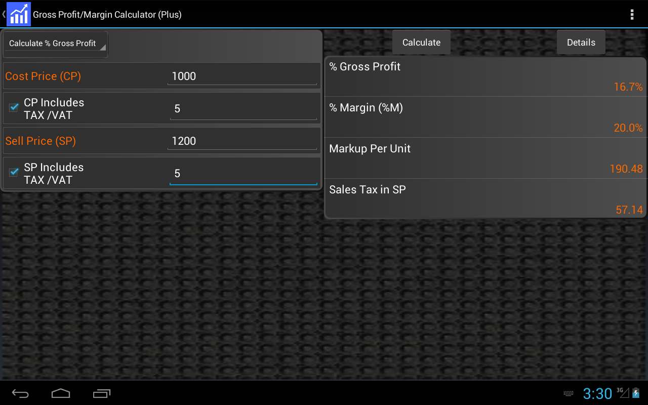 Gross Profit/Margin Calculator:Amazon.fr:Appstore for Android