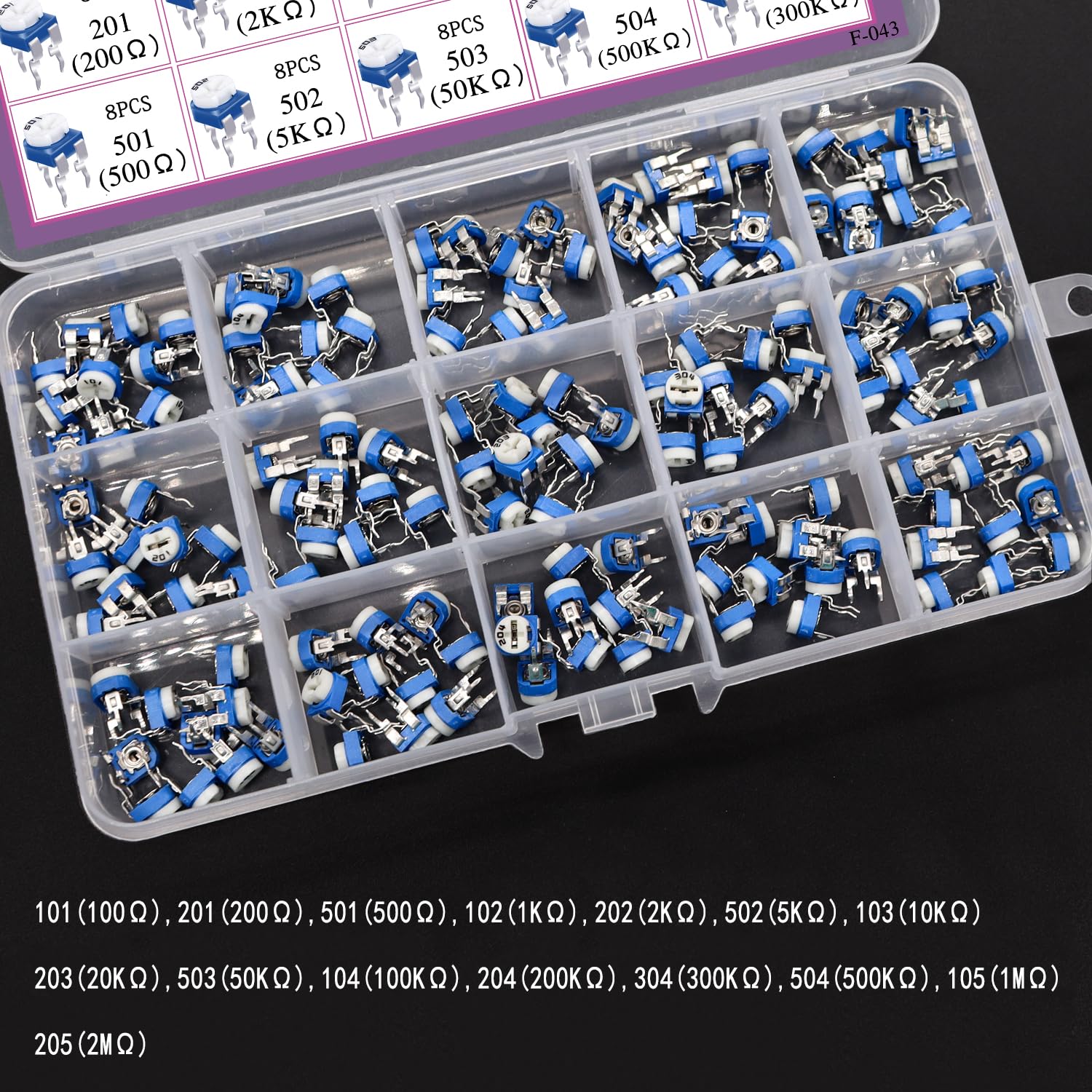 Mua Taiss 15 Values 100-2M Ohm Variable Resistor Potentiometer 6mm ...