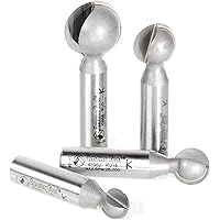 Amana Tool - AMS-557 4-Pc Carbide Tipped Ball End Router Bit Set 1/2 ...